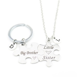 Big bro lil sis necklace Etsy