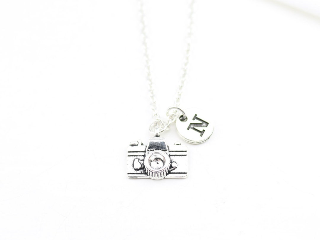 Camera Pendant Necklace Personalized With Initial - Etsy