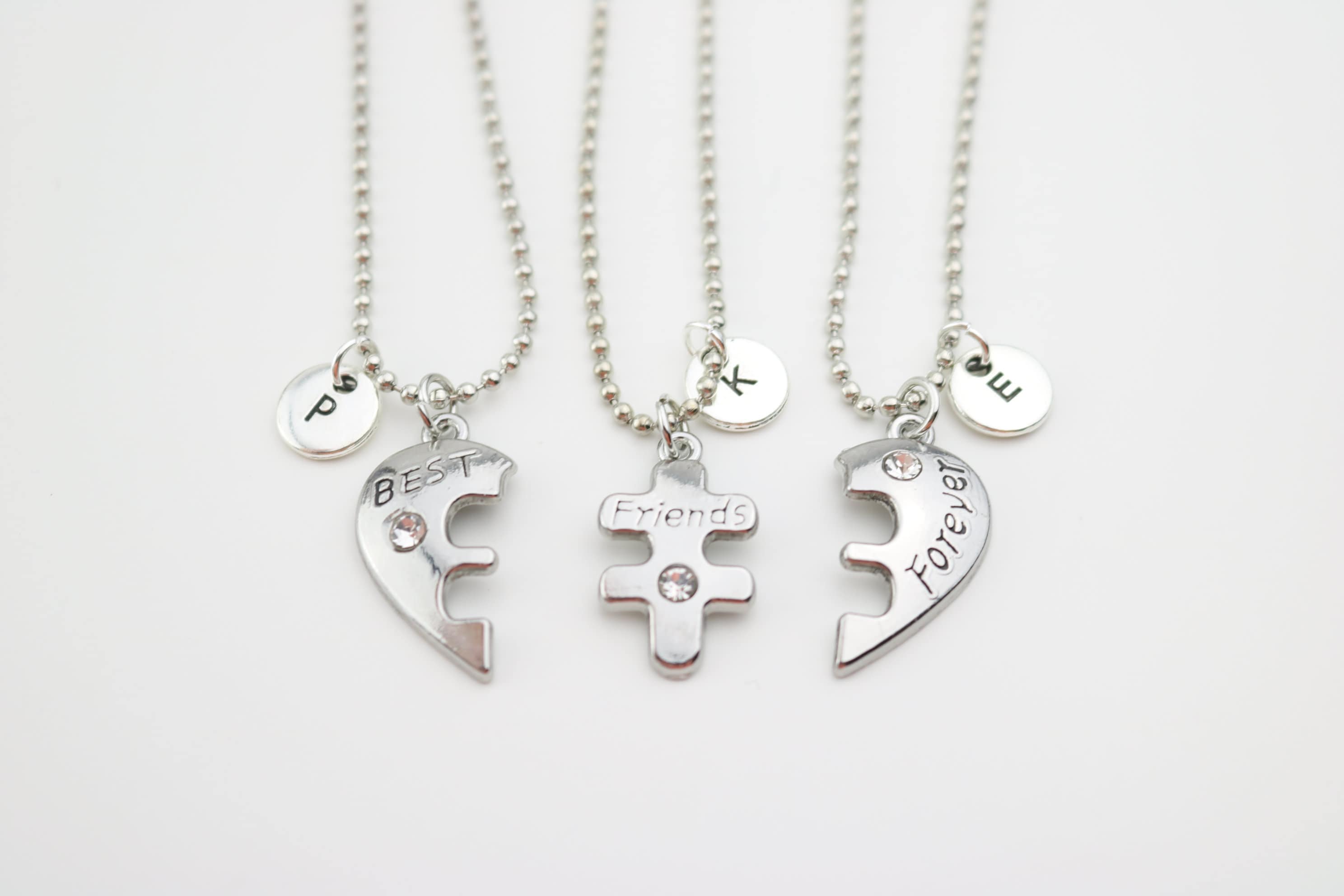 3 Best Friends Necklaces Matching Heart Puzzle Charm Necklace - Etsy