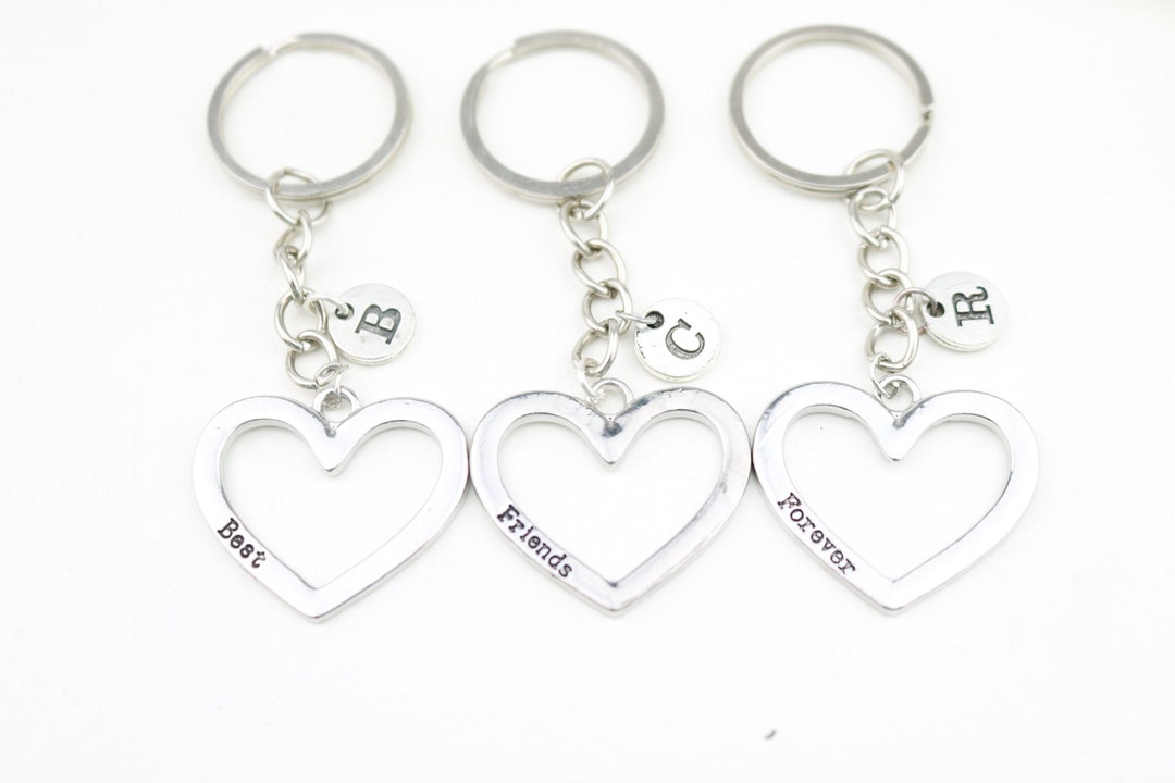 3 Friend Keyring Set, Matching Keychains for 3 Best Friends, 3 BFF ...
