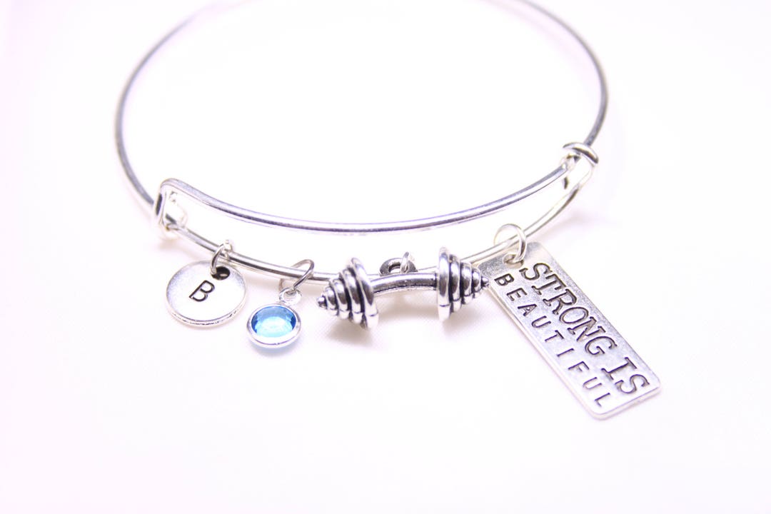 Fitness Bracelet, Workout Gift, Bangle for Her, Fitness Jewelry ...