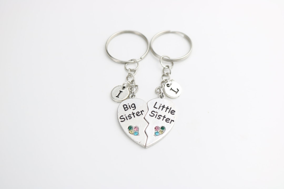 Big Sister Little Sister Keychain Set of 2: Personalized Initial ...