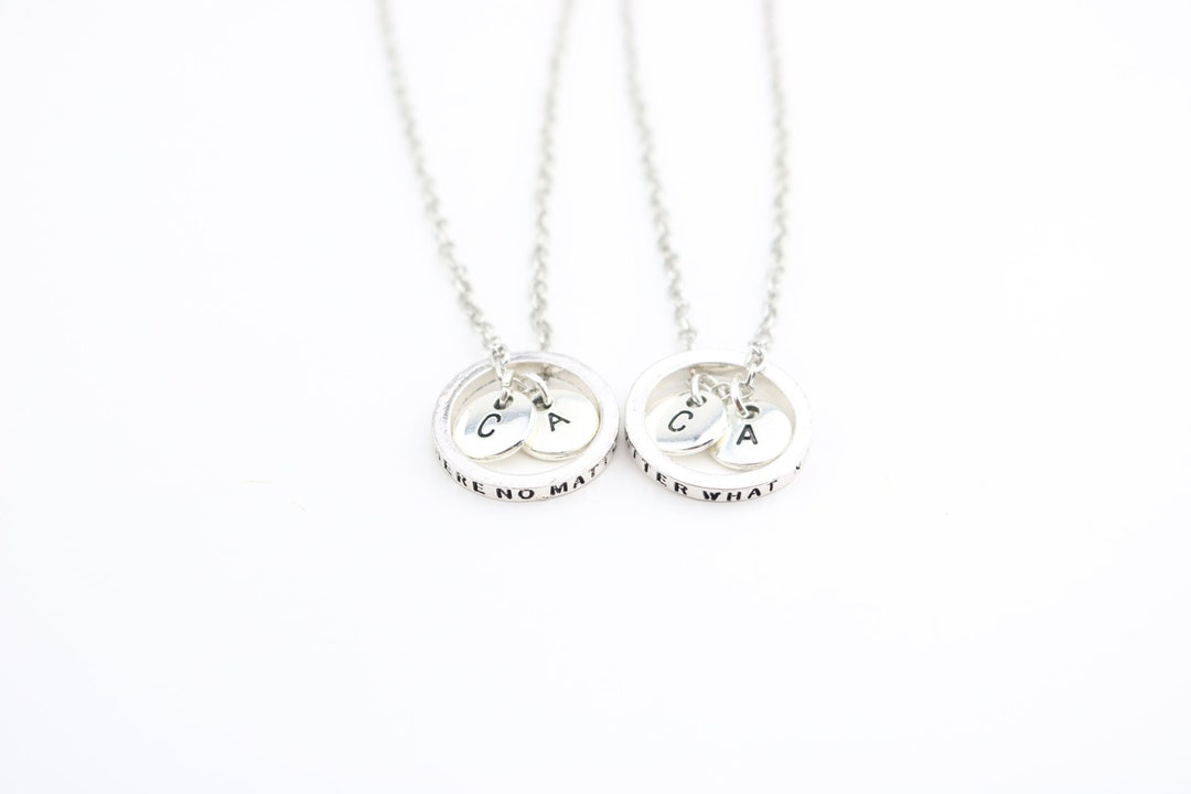 Sister Necklace Set for 2: Matching Initial Charm Jewelry - Etsy