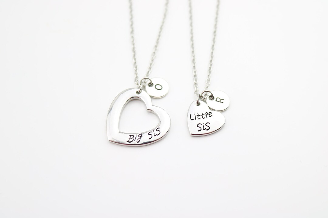 Sister Necklace Set for 2: Personalized Big Sis Little Sis Jewelry - Etsy