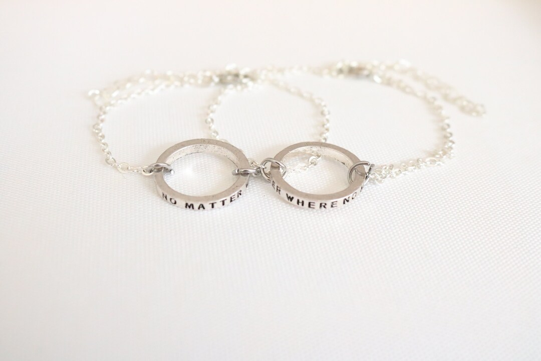 BFF Anklets Set for 3: Matching Ring Chain, Friendship Jewelry - Etsy