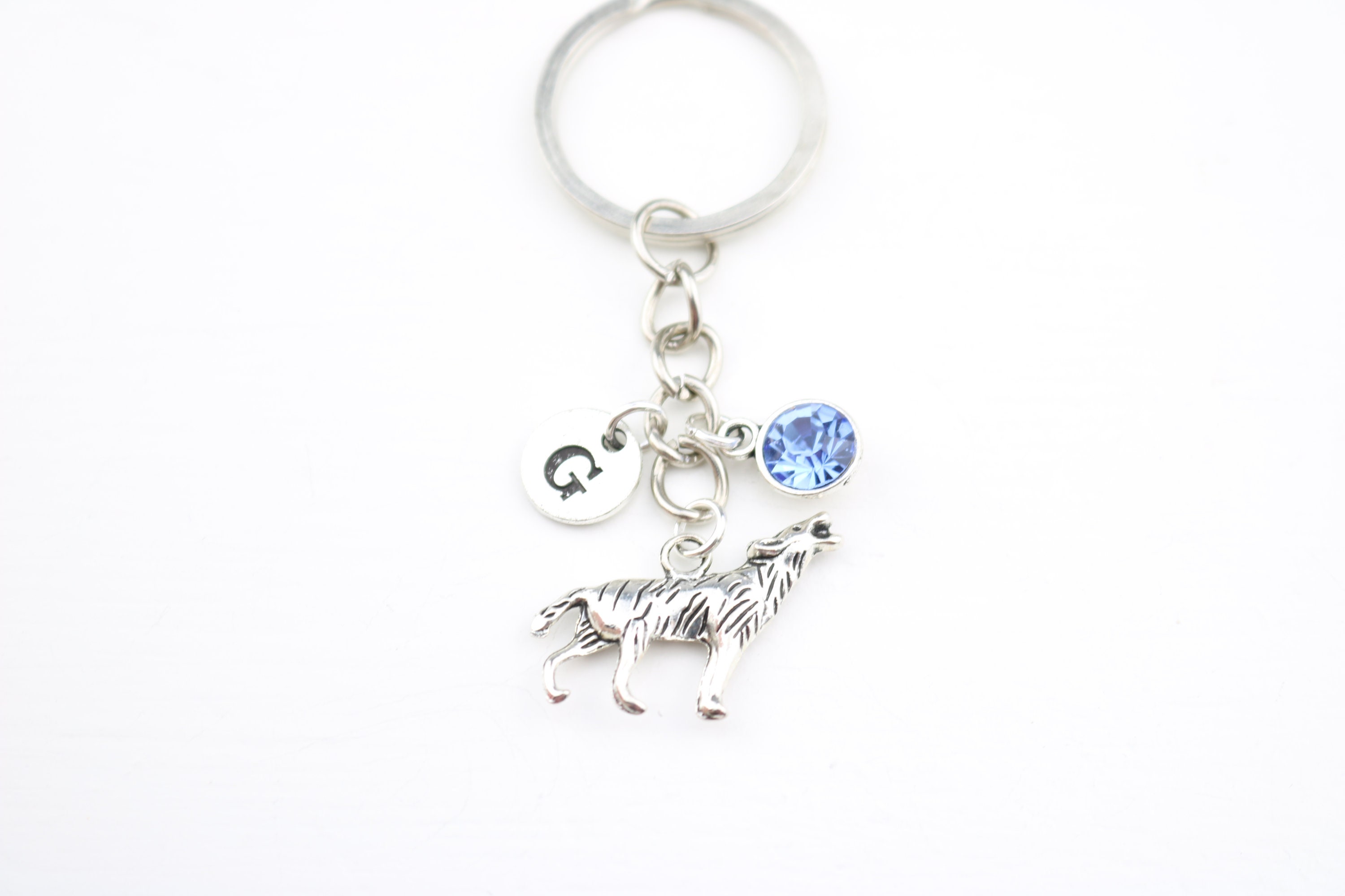 Wolf Keychain Silver Dire Wolf Gift Werewolf Keyring Wolf | Etsy