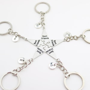 5 Friends Key Rings, Matching BFF Keychains for 5, Matching Key Ring ...