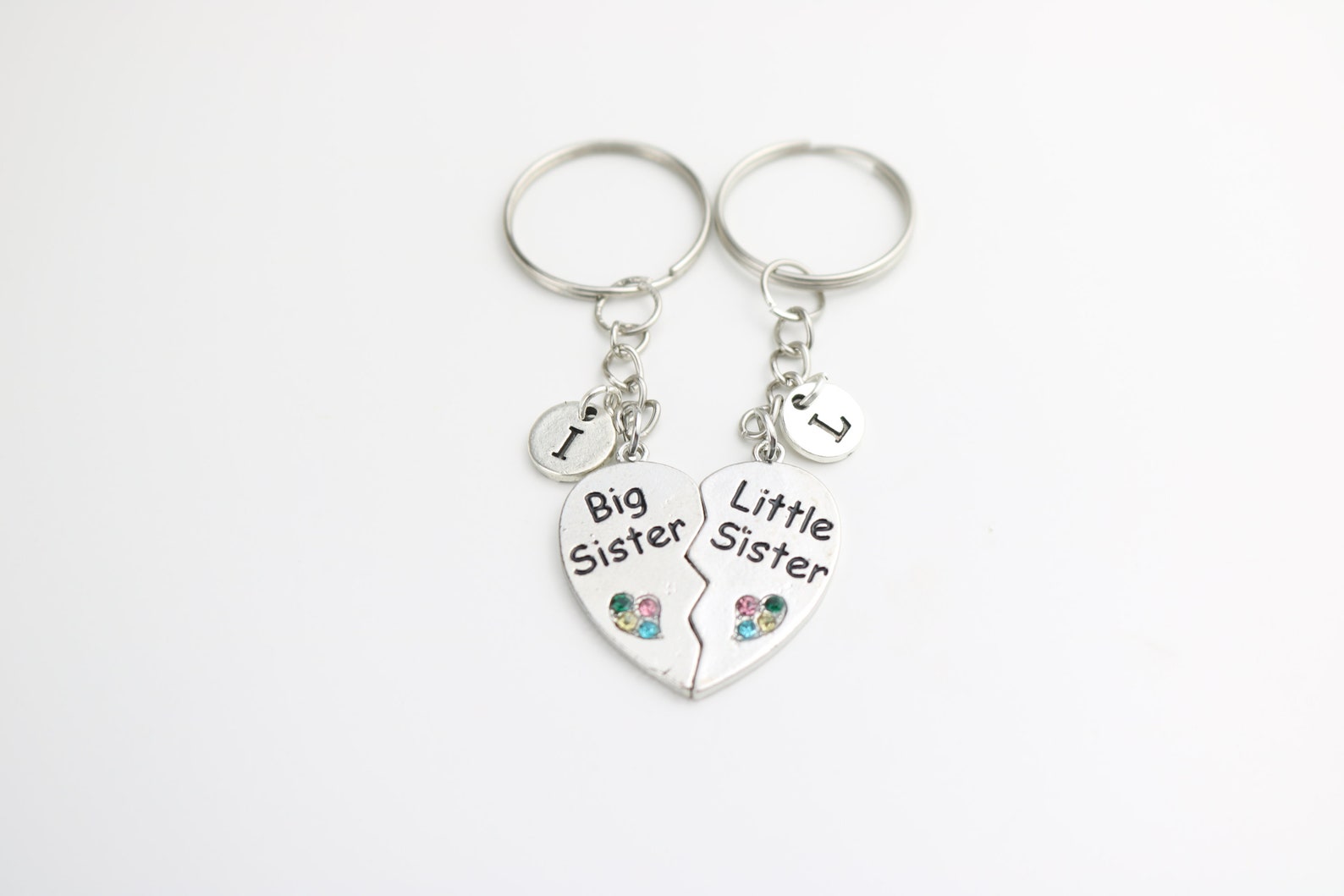 Big Sister Little Sister Keychain Set of 2: Personalized Initial ...