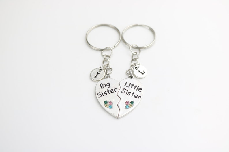 Big Sister Little Sister Keychain Set of 2: Personalized Initial ...