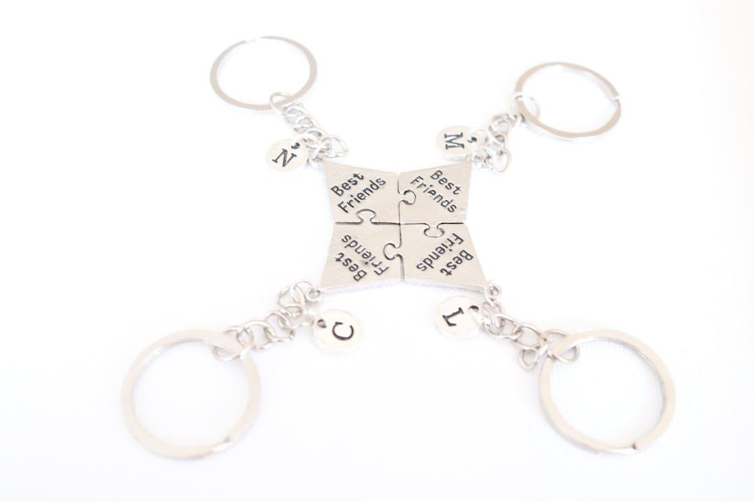 4 Best Friends Gifts, Matching Set for 4, Four Bff's Key Rings ...