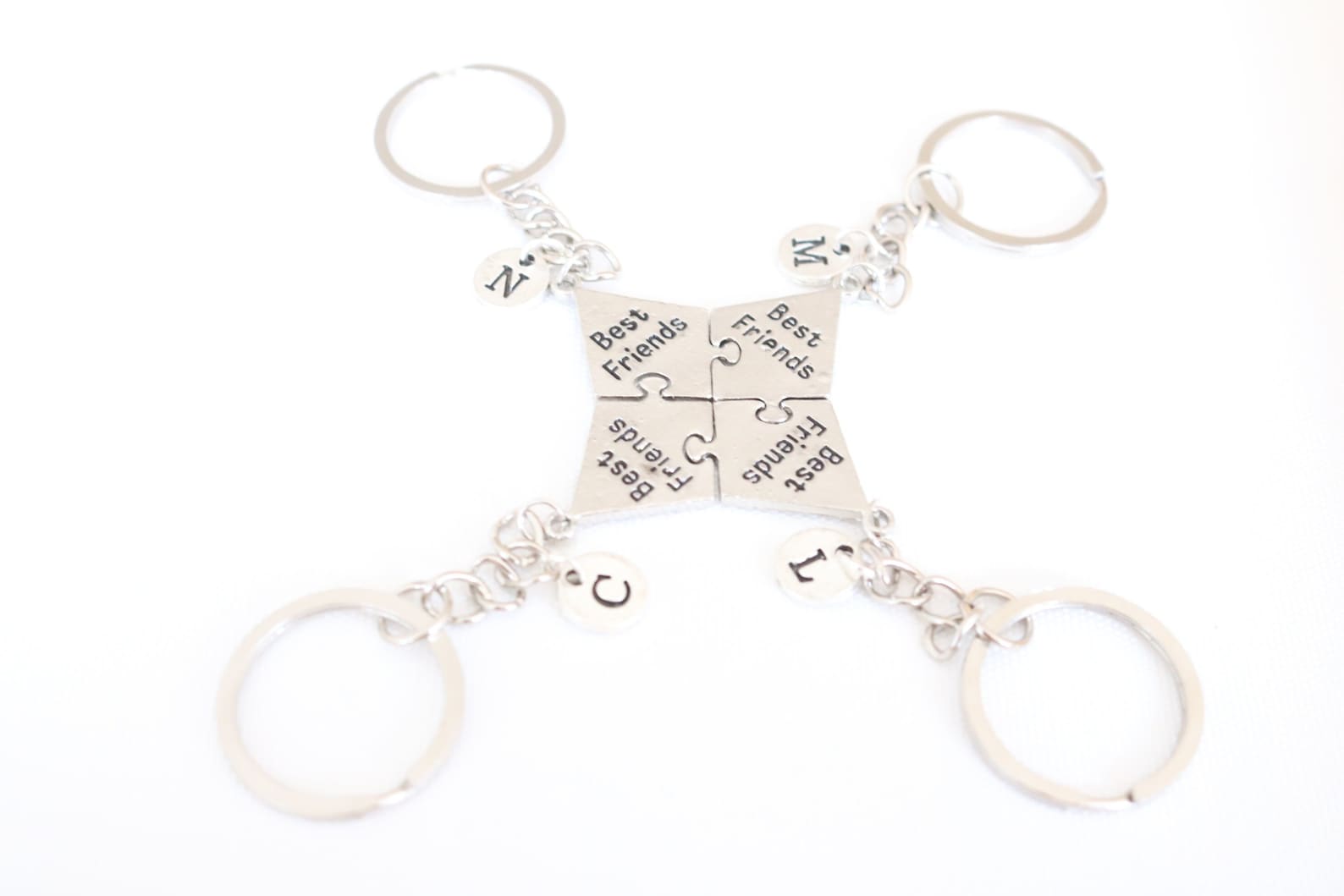 4 Best Friends Gifts, Matching Set for 4, Four Bff's Key Rings ...
