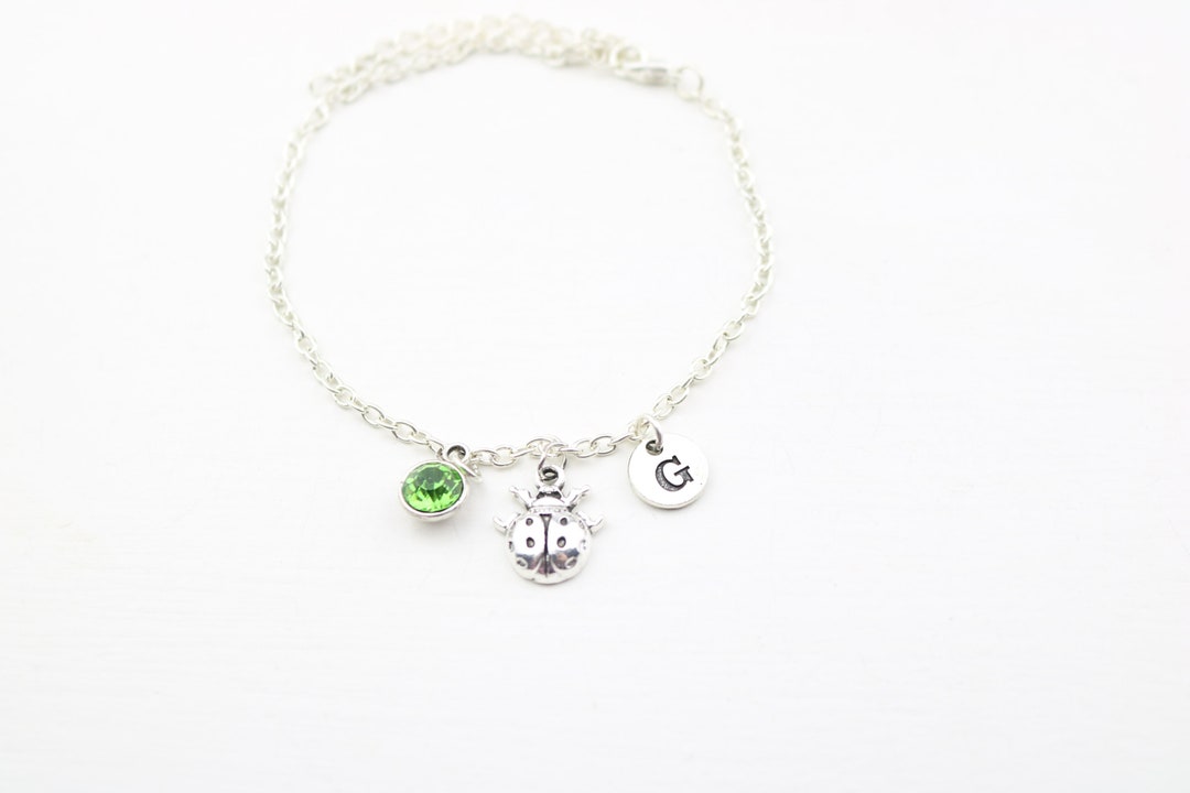 Ladybird Anklet, Ladybug Anklet, Silver Lady Bird, Lady Bug Charm ...