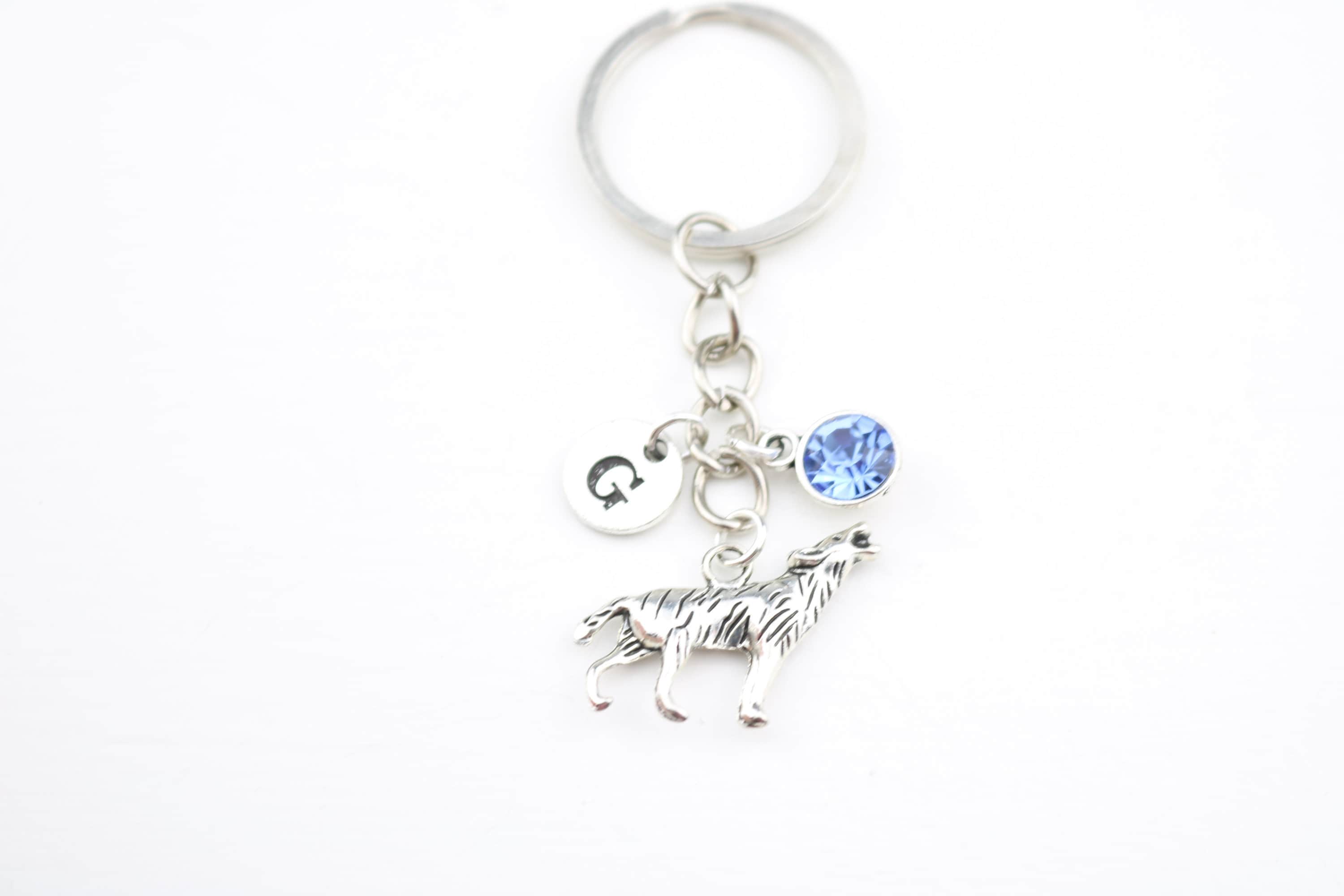 Wolf Keychain Silver Dire Wolf Gift Werewolf Keyring Wolf - Etsy