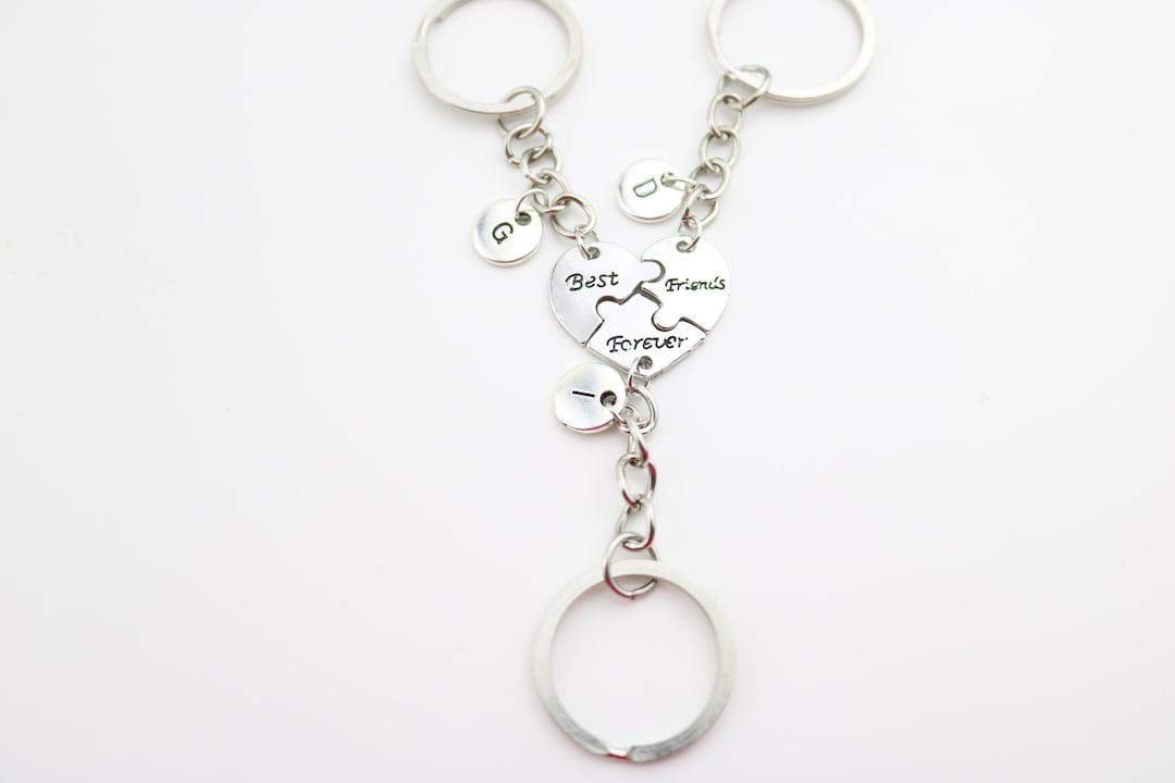 BFF Keychain Set of 3: Personalized Friendship Keyrings - Etsy