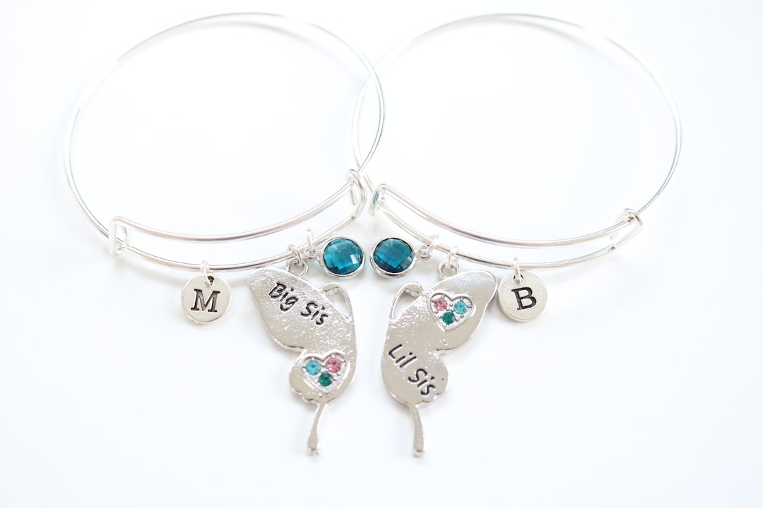 Big Sis and Lil Sis Matching Bracelets With Butterfly Charms and ...