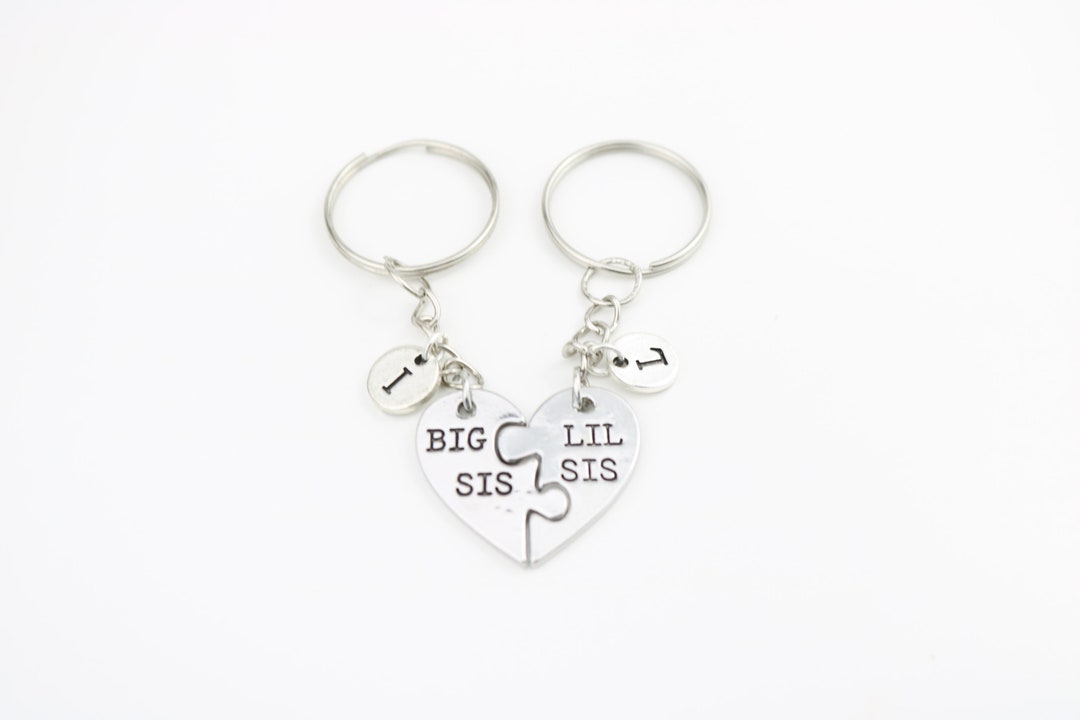 Big Sis and Lil Sis Matching Keychains, Personalized Sister Gift From ...