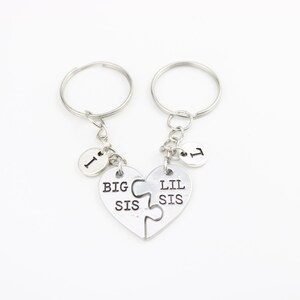 Big Sis and Lil Sis Matching Keychains, Personalized Sister Gift From ...