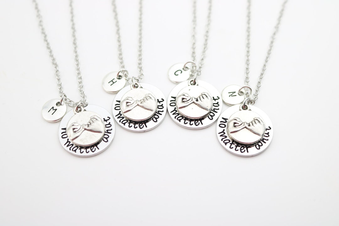 4 Best Friend Gifts, Pinky Promise Set of 4, Four Friend Necklace, BFF ...