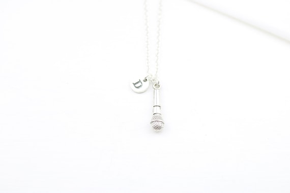 Microphone Necklace Mic Gifts Silver Mic Charm Karaoke - Etsy