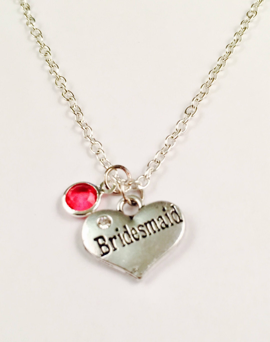 Bridesmaid Heart Charm Necklace: Wedding Thank You Gift - Etsy