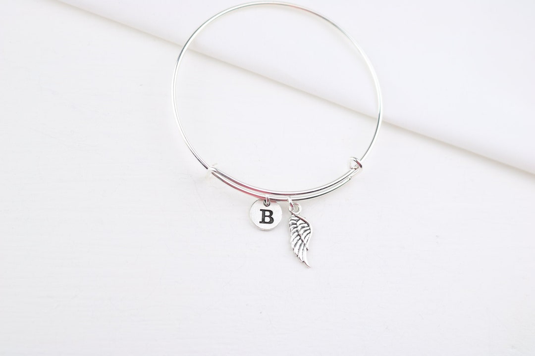 Wing Bracelet, Angel Wing, Personalized, Silver, Gift for Friend ...
