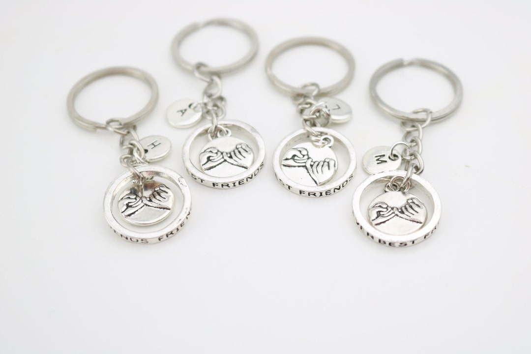 Personalized Pinky Promise Keychain, Set of 4, BFF Keyring - Etsy