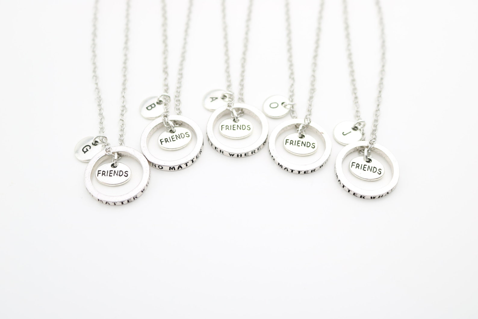 Best Friend Necklace Set of 5, Personalized Friendship Jewelry - Etsy