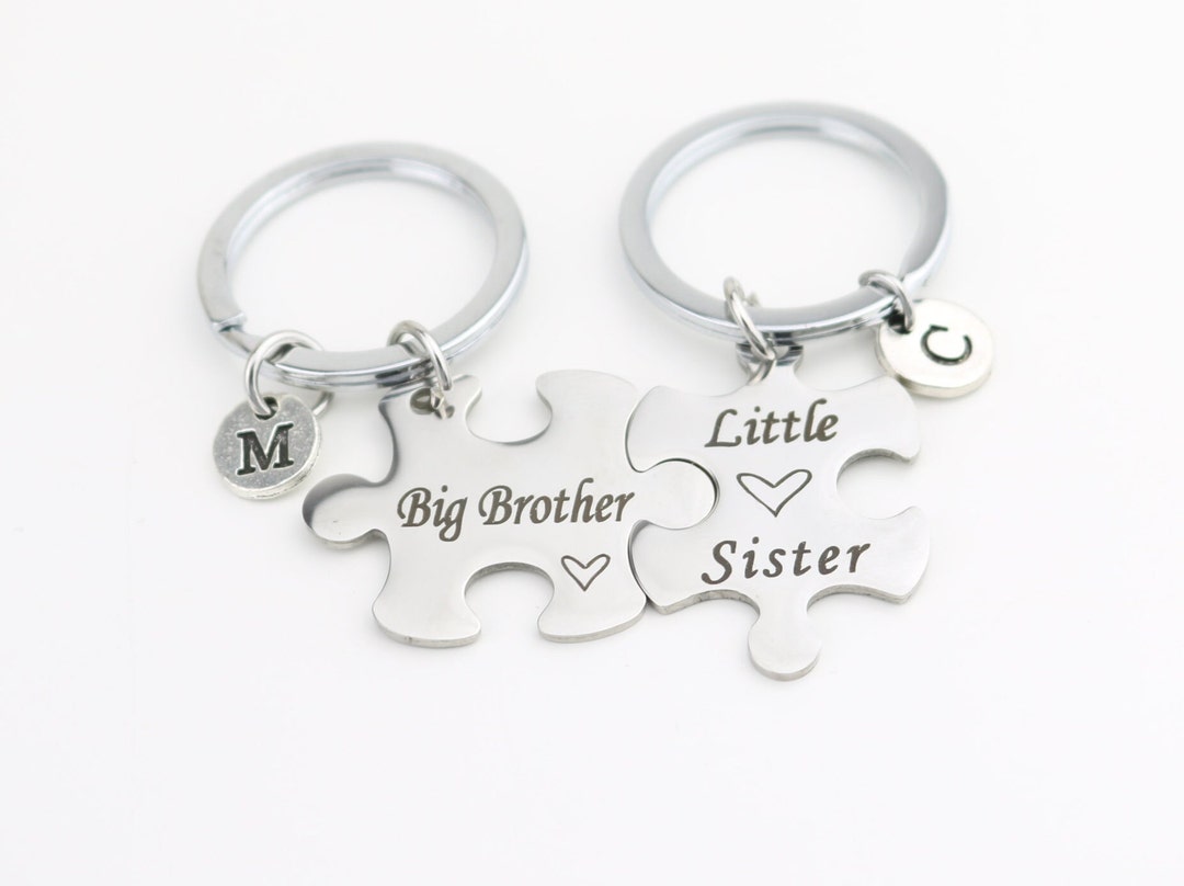 Big Brother Little Sister Keychain Set: Personalized Sibling Gift - Etsy