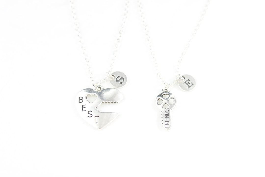 Conjunto de collares BFF para 2: corazón y llave, joyería de amistad ...
