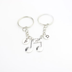 Personalized Music Notes Matching Keychains for Couple or Best Friends ...
