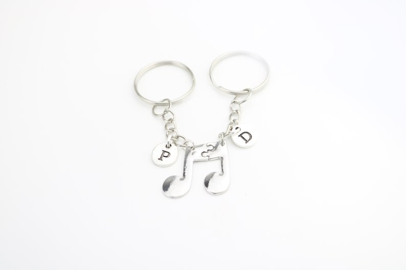 Personalized Music Notes Matching Keychains for Couple or Best - Etsy