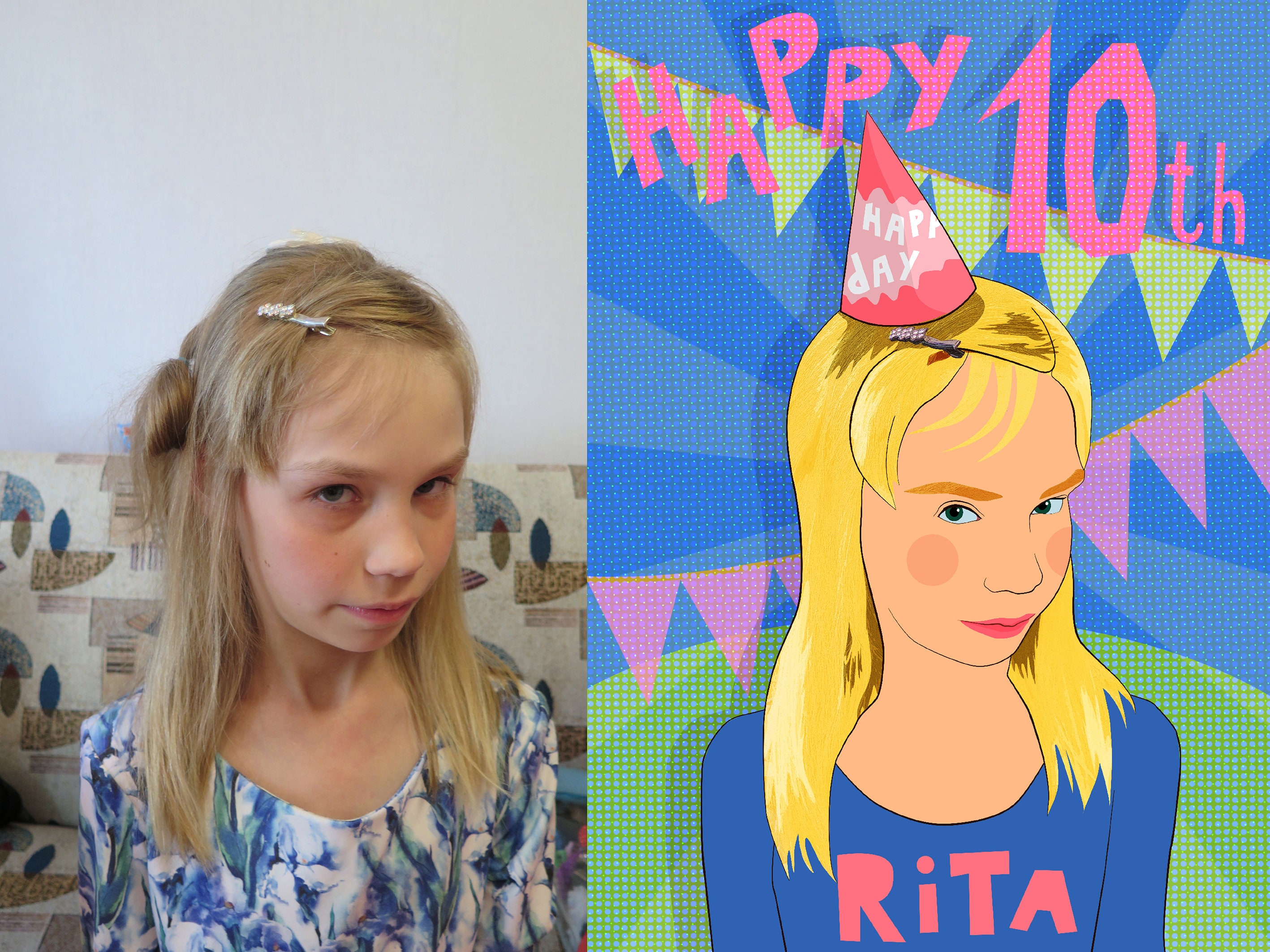 Custom Your Portrait on Birthday Card | Cartoon Face on Postcard ...