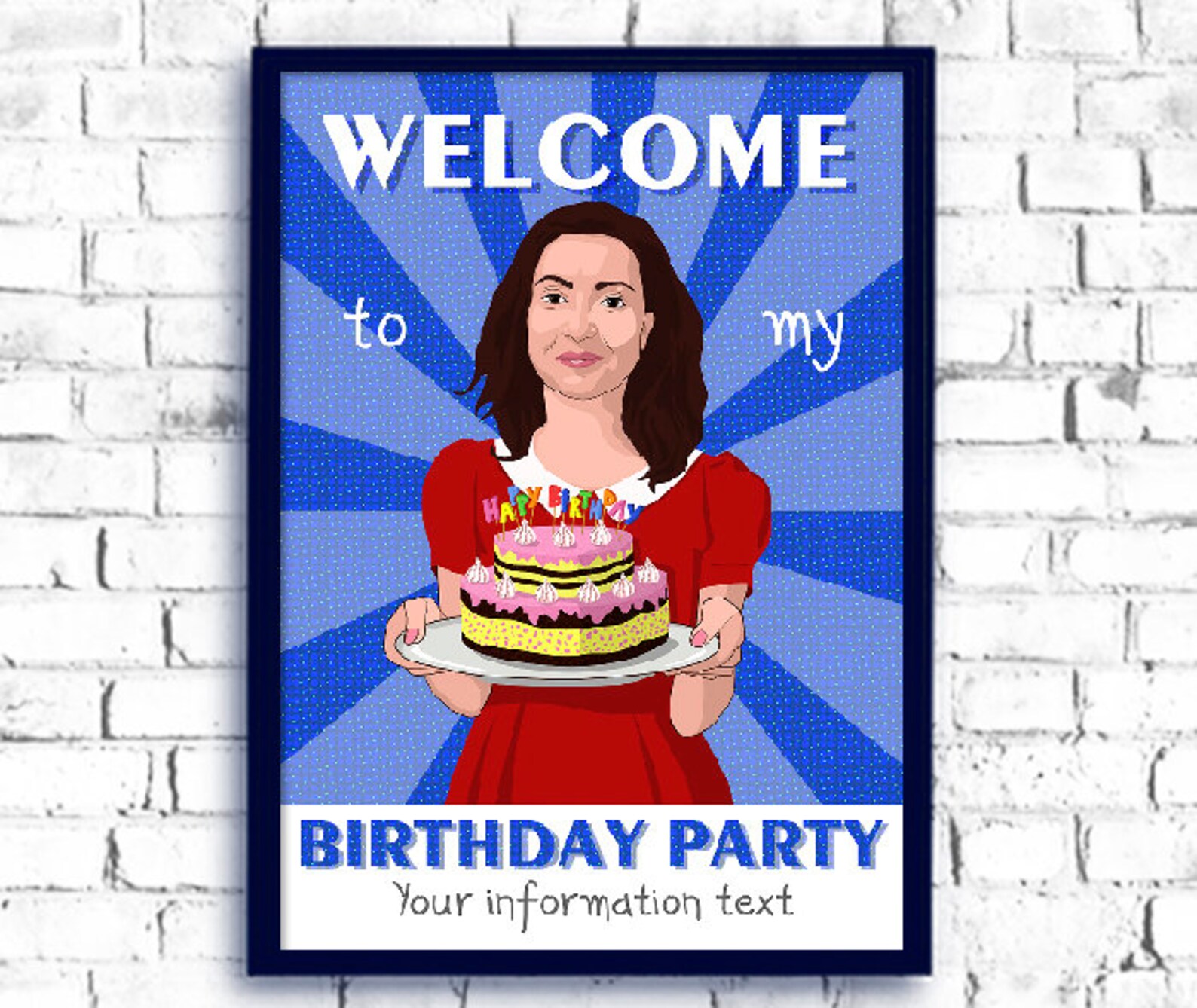 Your Portrait on Poster| Personalized Welcome Birthday Sign ...