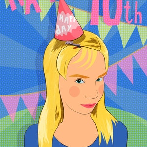 Custom Your Portrait on Birthday Card | Cartoon Face on Postcard ...