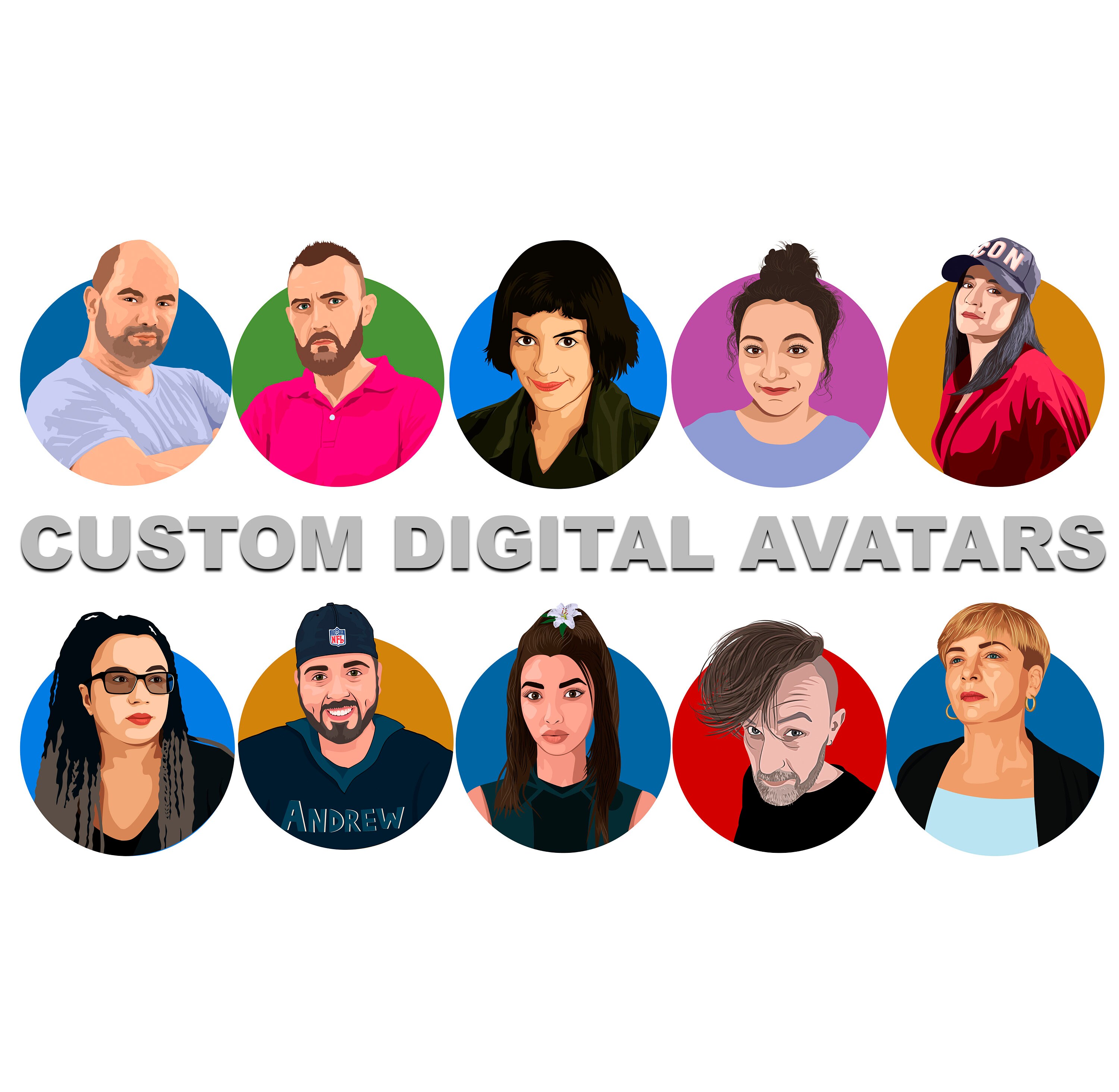 Custom Cartoon Portrait, Social Media Avatar, Logo, Personalized ...