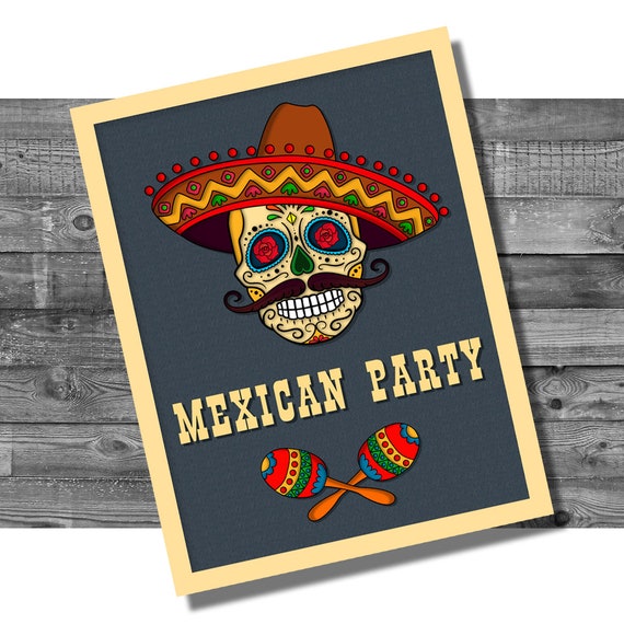 Ukrainian Artist Mexican Party Sign Mexican Sugar Skull in | Etsy