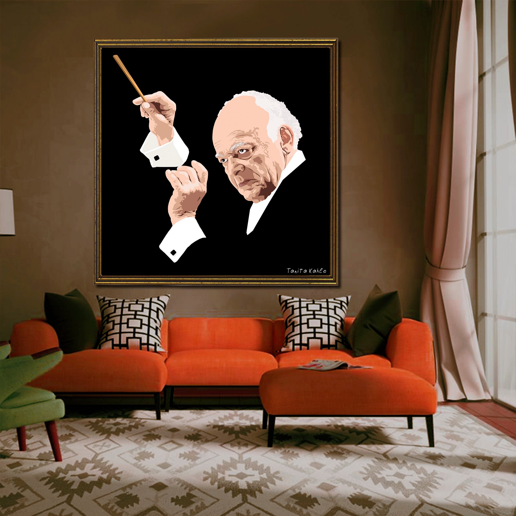 Portrait of Conductor Digital Painting, Ukrainian Artist, Wall Art ...