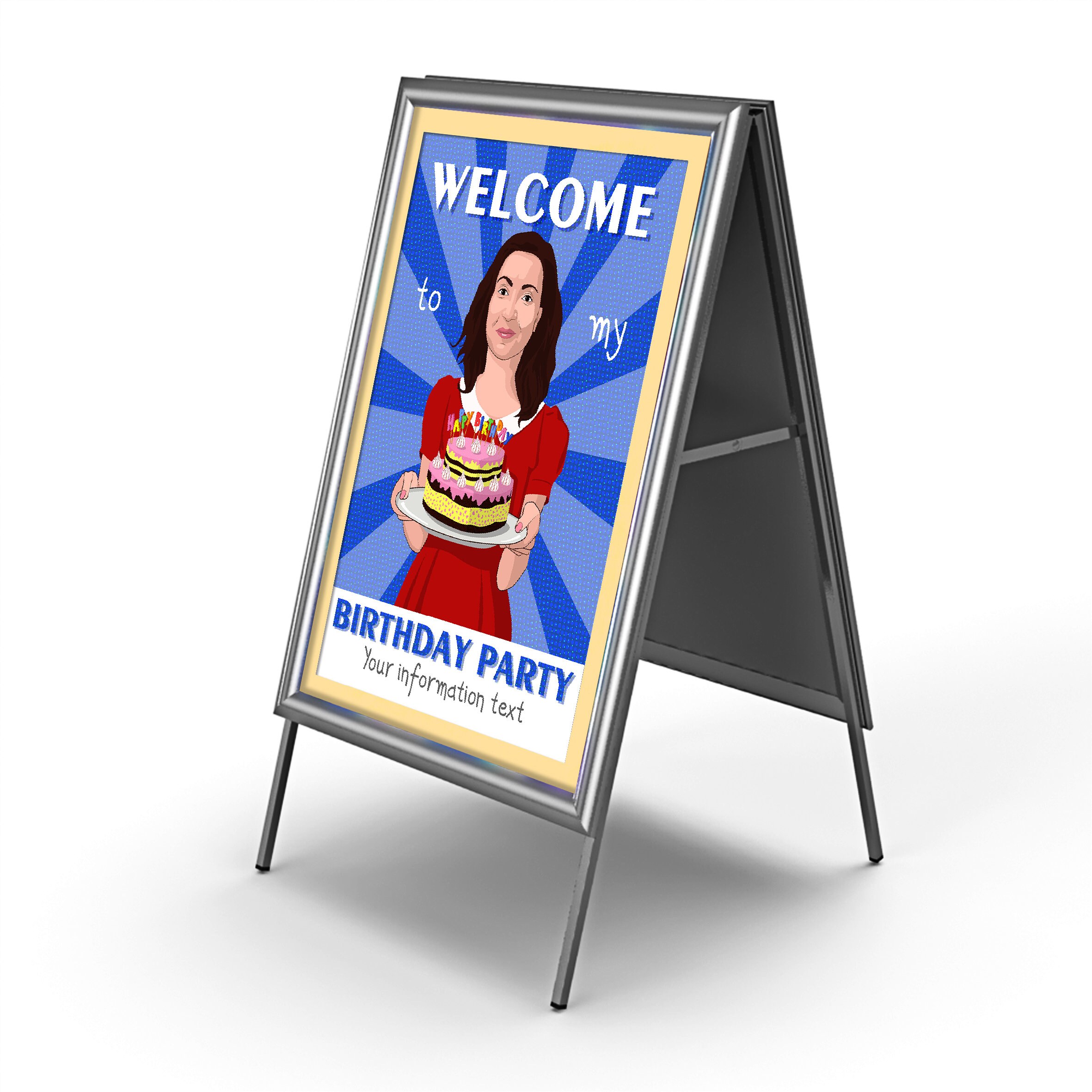 Your Portrait on Poster| Personalized Welcome Birthday Sign ...