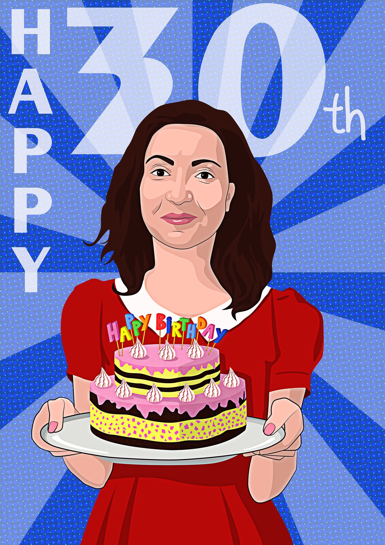 Custom Portrait of Birthday Girl on Greeting Card | Personalized ...