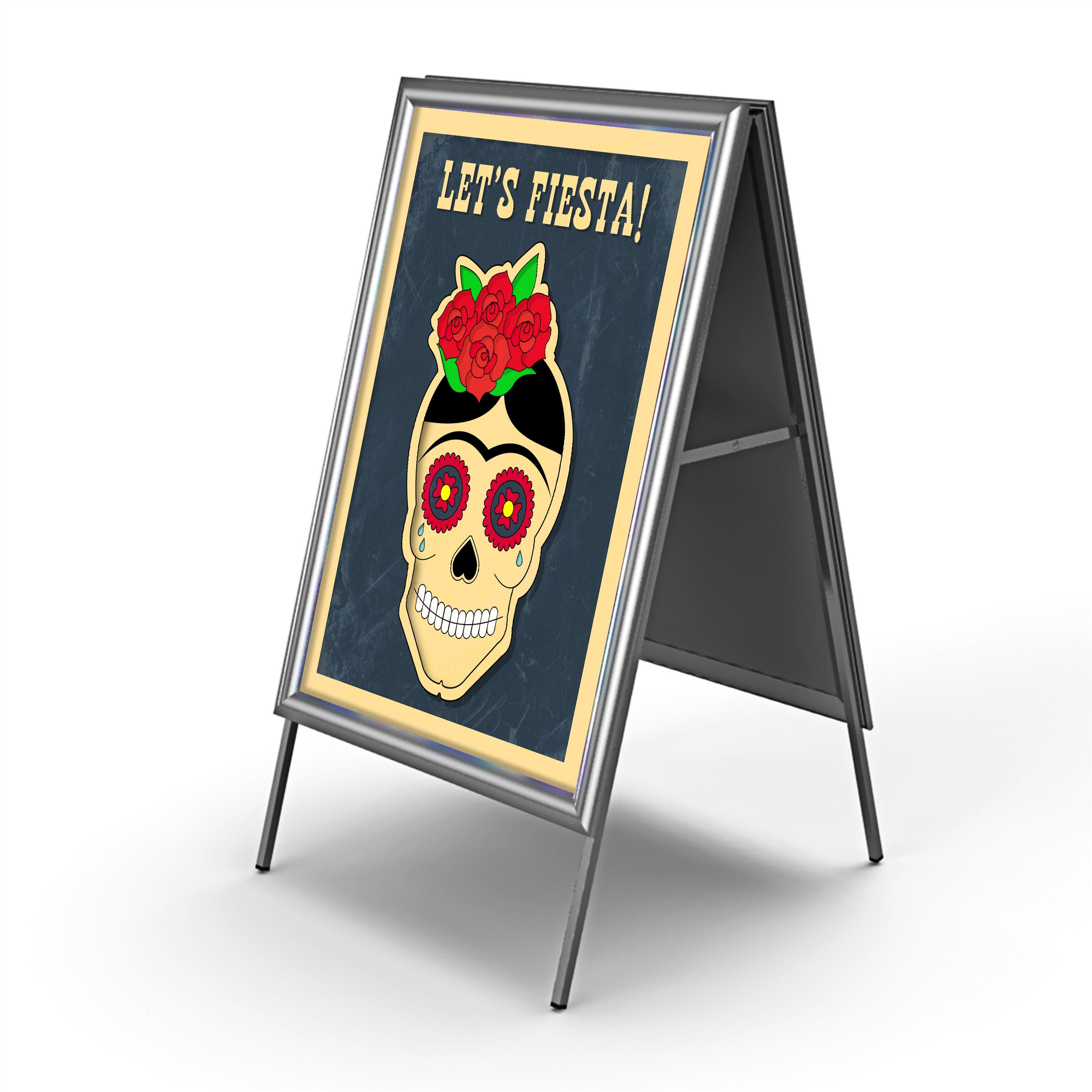Fiesta Poster Sign, Frida Skull Party Poster, Mexican Party Sign ...