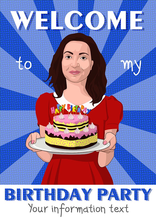 Your Portrait on Poster| Personalized Welcome Birthday Sign ...