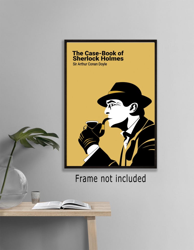 Sherlock Holmes Poster, Book Cover Art Gift for Detective Lover - Etsy