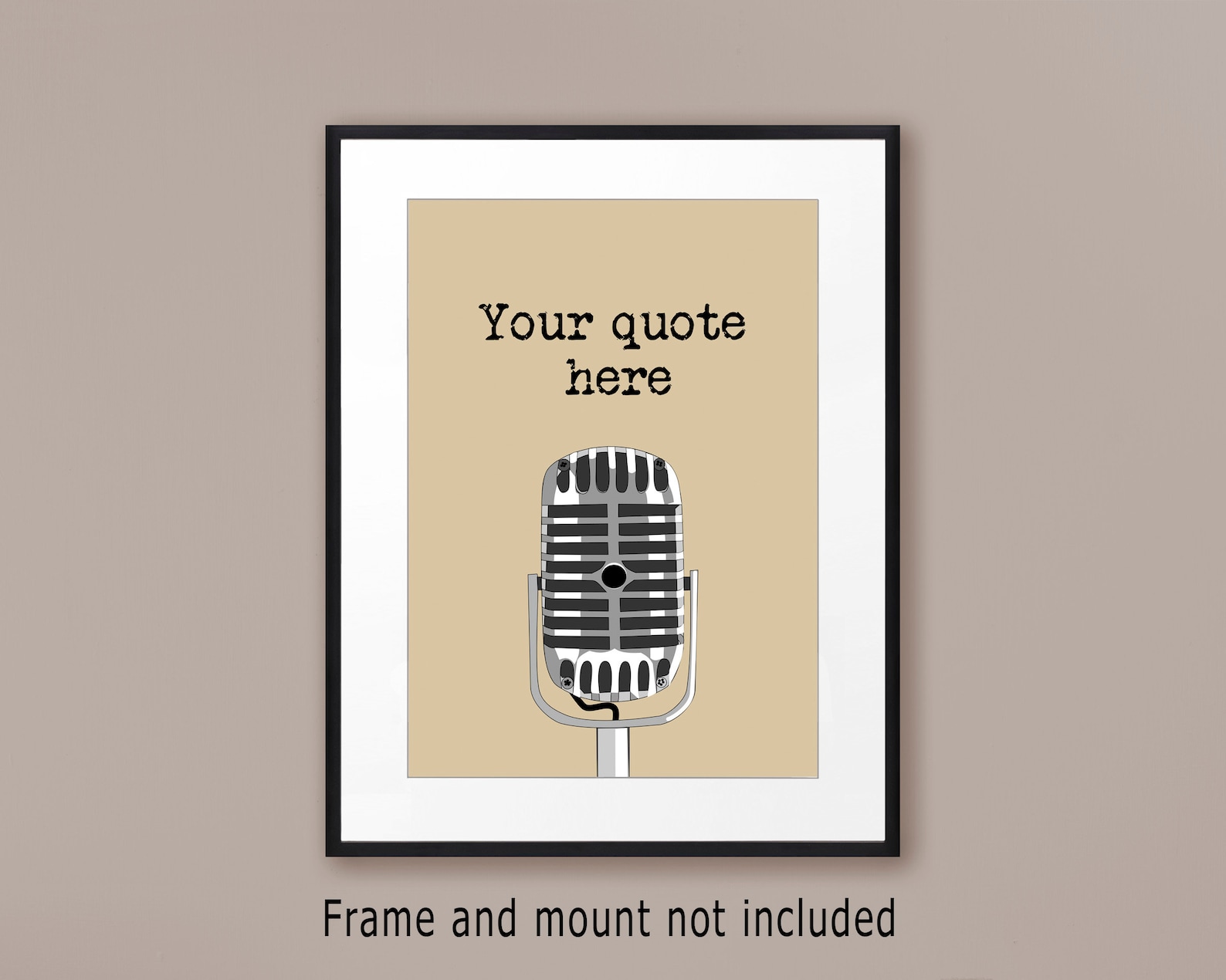 Custom Quote Print Vintage Microphone Art - Etsy
