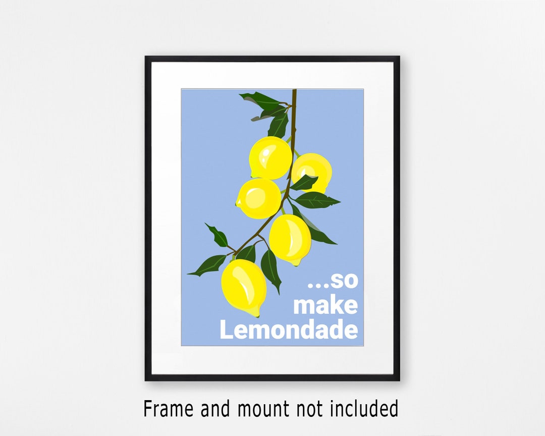 Inspiring Lemon Botanical Print: Farmhouse Kitchen Wall Art With ...