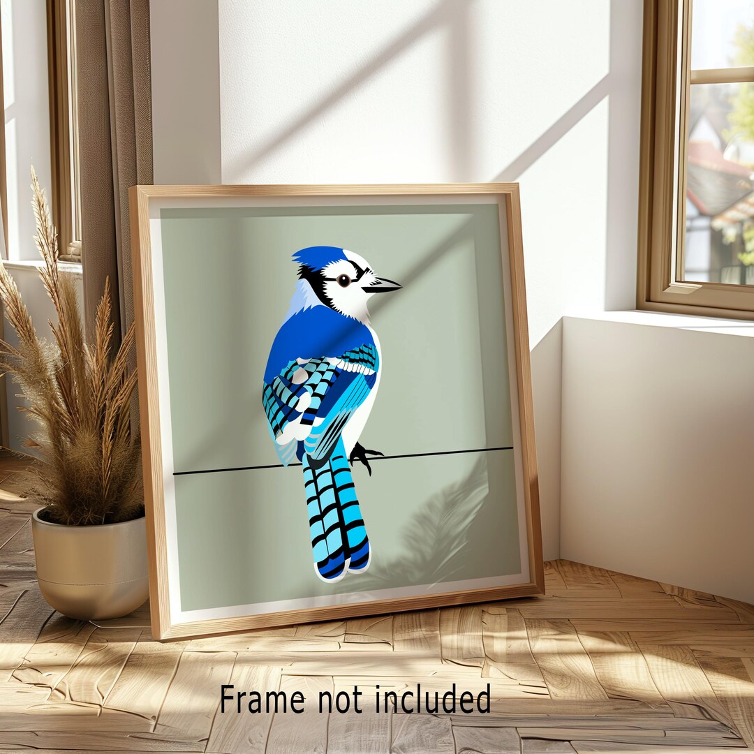 Blue Jay Art Print: Vibrant Bird Illustration for Nature Lovers & Home ...