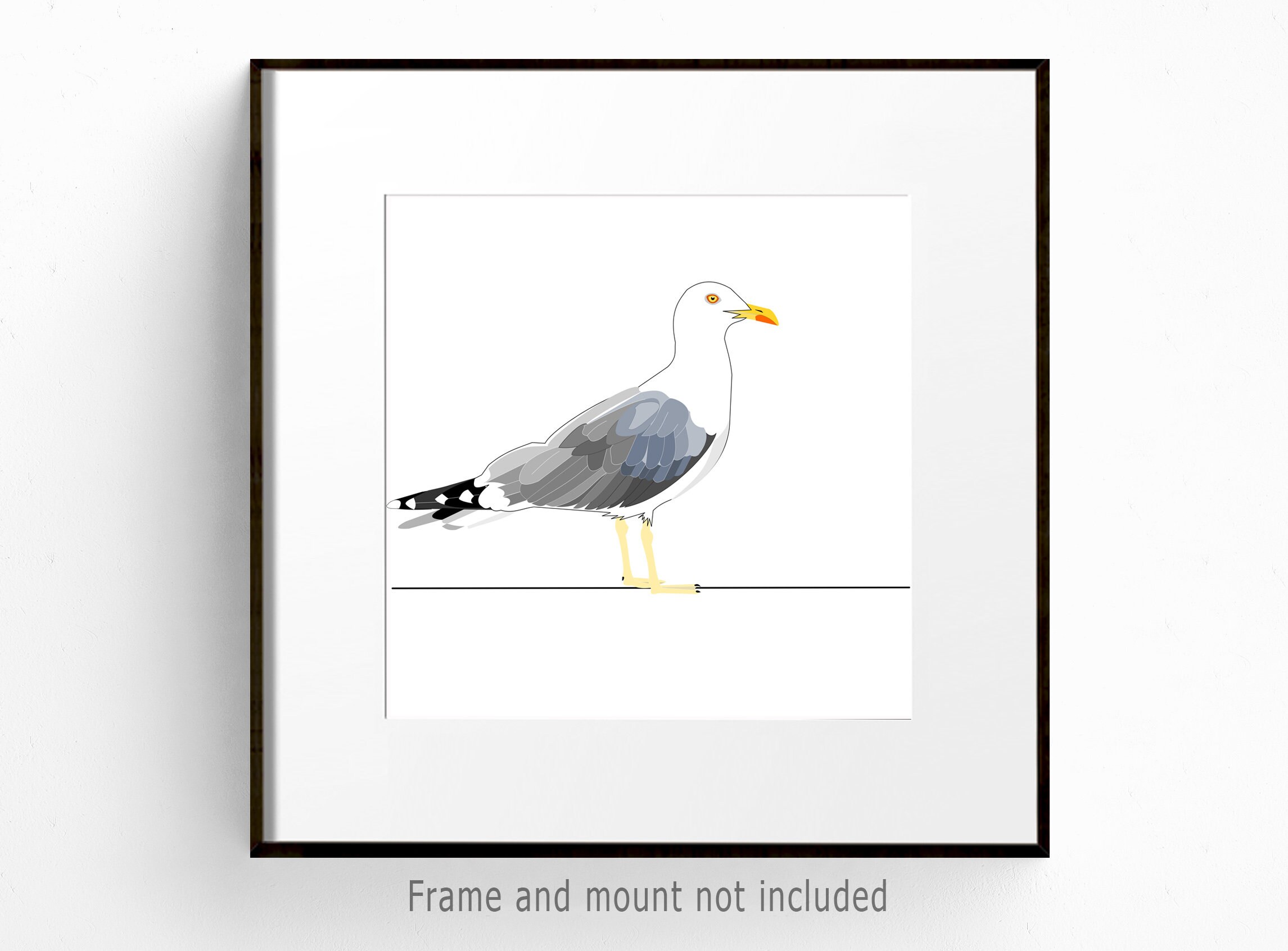 Coastal Seagull Wall Art: Beach House Decor Print for Bird Lovers ...