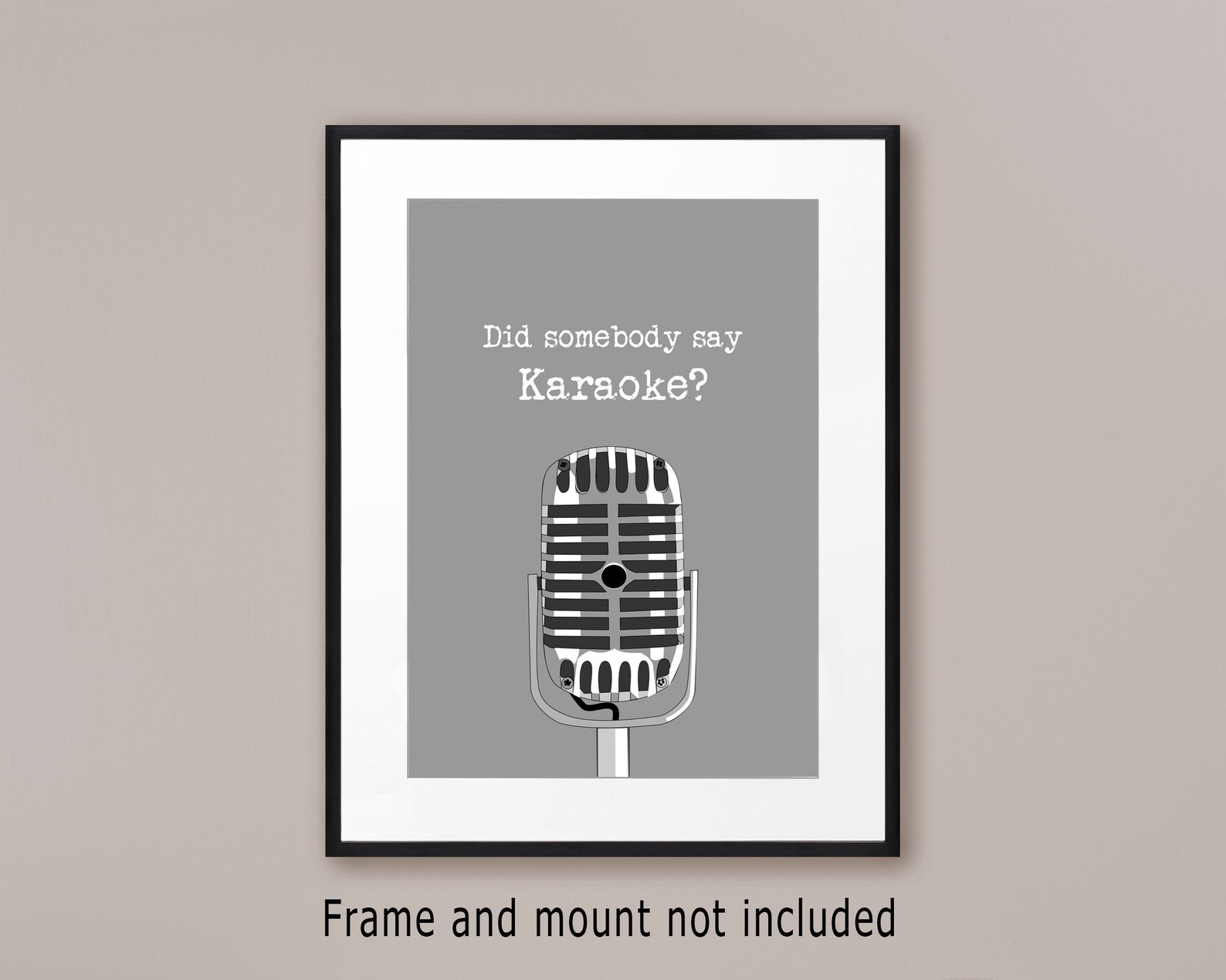 Custom quote print Vintage microphone art | Etsy
