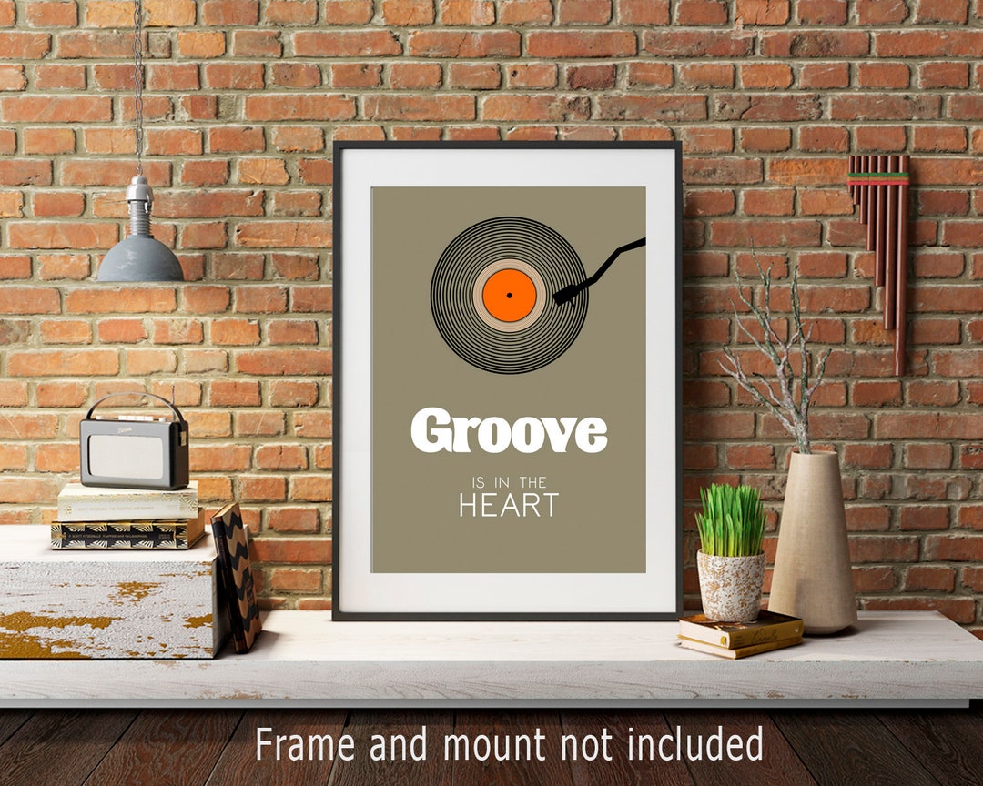 Funky House Music Quote Print: Groove is in the Heart | Vinyl Record ...