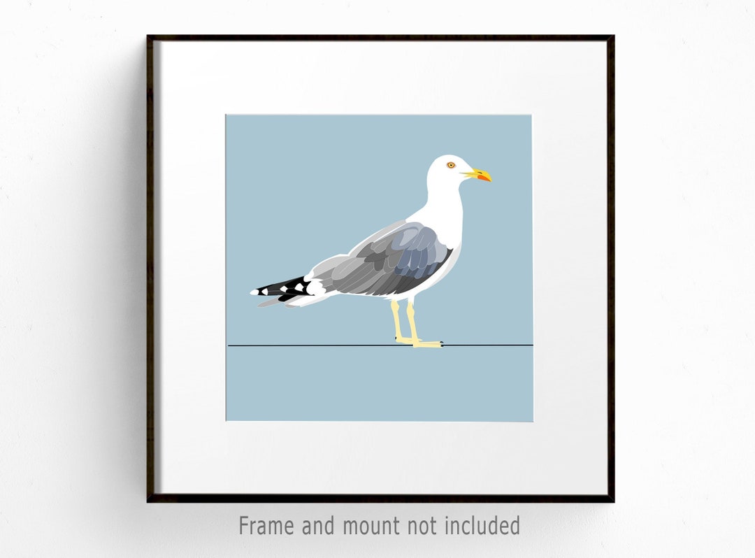 Coastal Seagull Wall Art: Beach House Decor Print for Bird Lovers ...