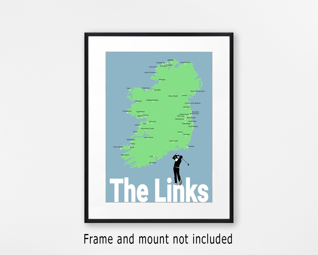 Map of Ireland Golf Course Print: Unique Golf Gifts & Decor for Men - Etsy